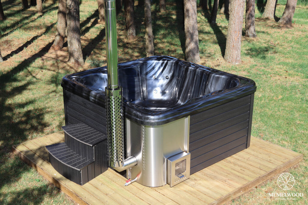 Acrylic Jacuzzi hot tub with integrated