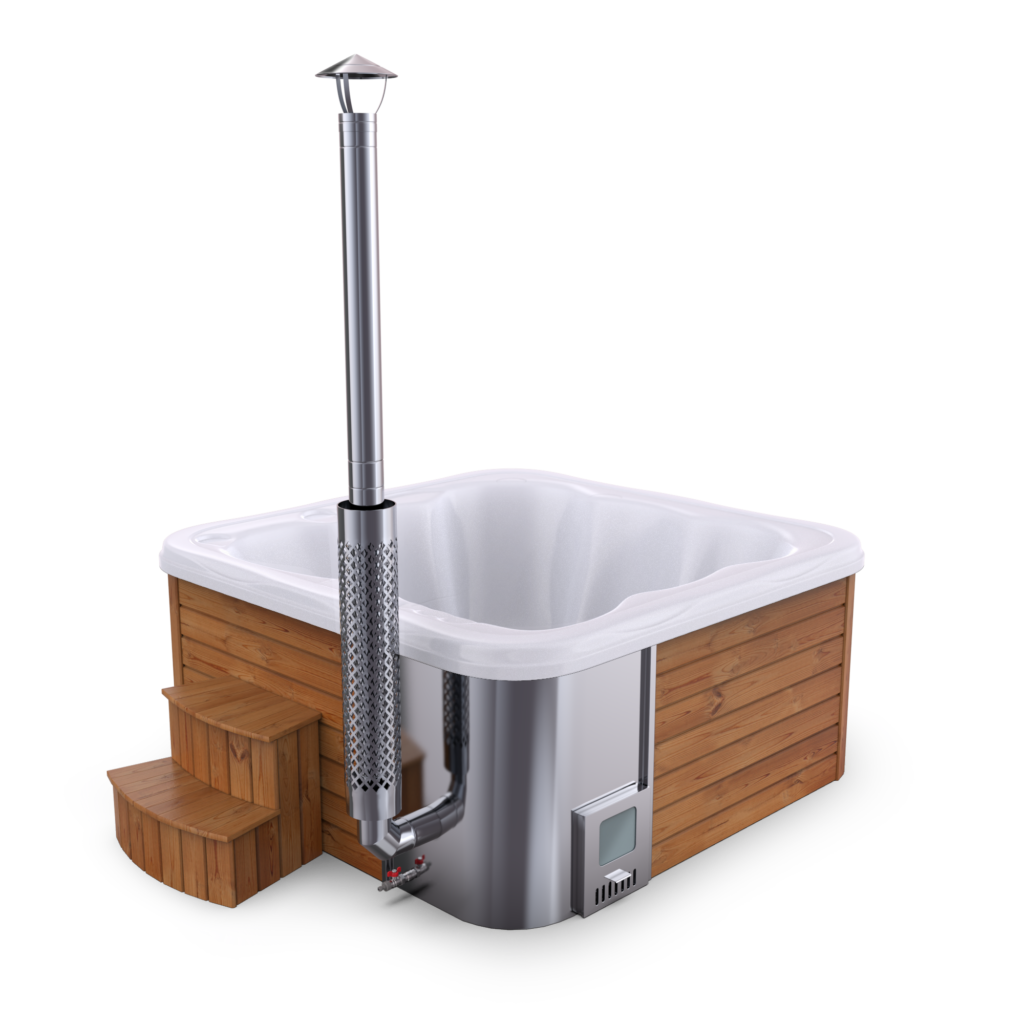 Acrylic Jacuzzi hot tub with integrated